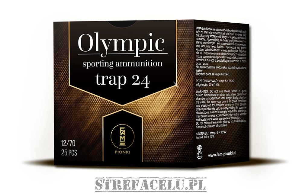 Amunicja śrutowa "7,5" Trap 24g Pionki Olympic (1op = 25szt) // 12/70 ...