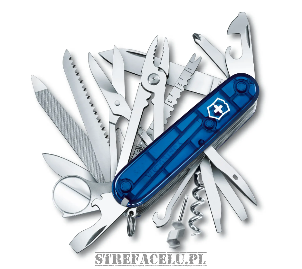 Victorinox SwissChamp pocket knife, 91mm, Celidor, transparent blue ...