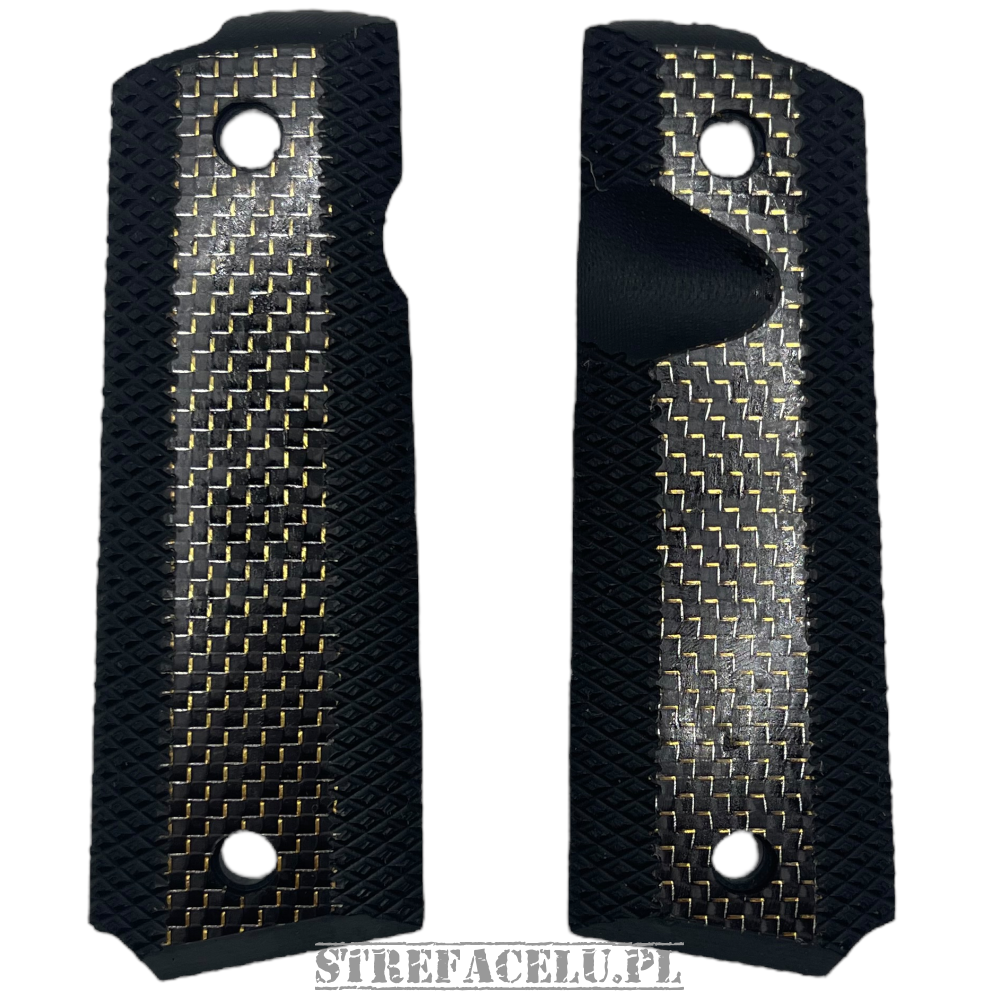 Bul Armory Grip for 1911 FS Real Carbon Gold Inlay TargetZone