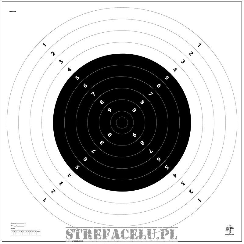 Shooting target ,Centre fire rifle , Distance - 300m (Kcz-300m), - Ring ...