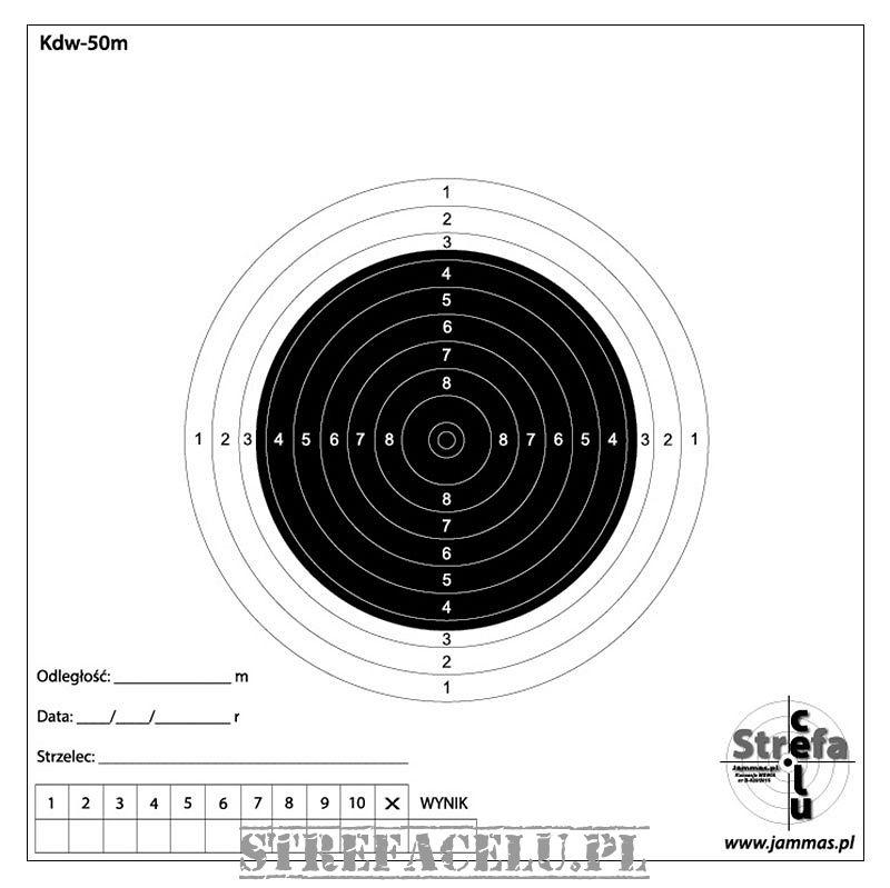 Shooting target , Rifle , Distance - 50m ( Kdw-50m ) - Ring target - 20 ...